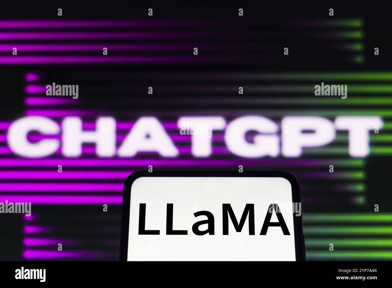 In this photo illustration, the LLaMA (Large Language Model Meta AI ...