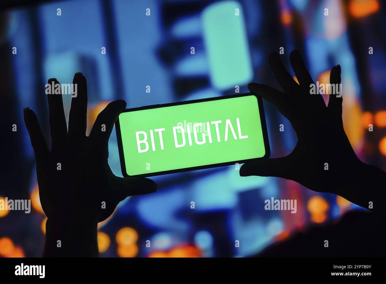 In this photo illustration, the Bit Digital logo is displayed on a ...