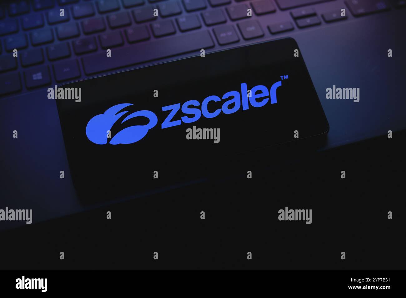 In this photo illustration, the Zscaler logo is displayed on a ...