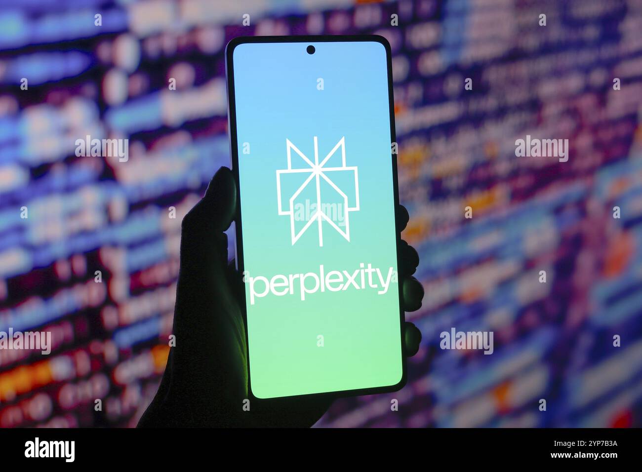 In this photo illustration, the Perplexity AI logo is displayed on a ...
