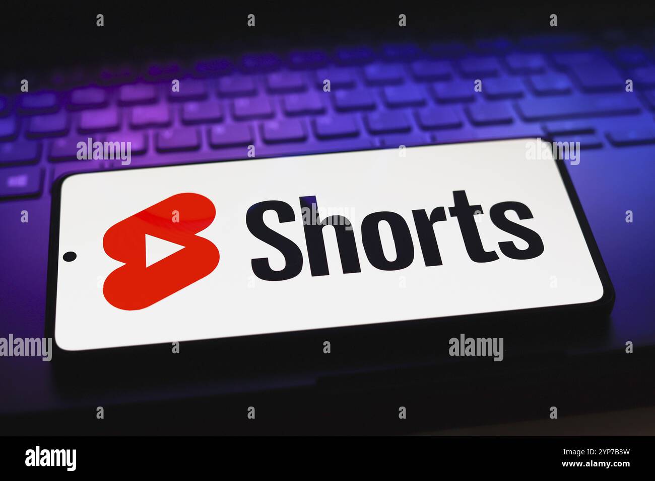 In this photo illustration, the YouTube Shorts logo is displayed on a ...