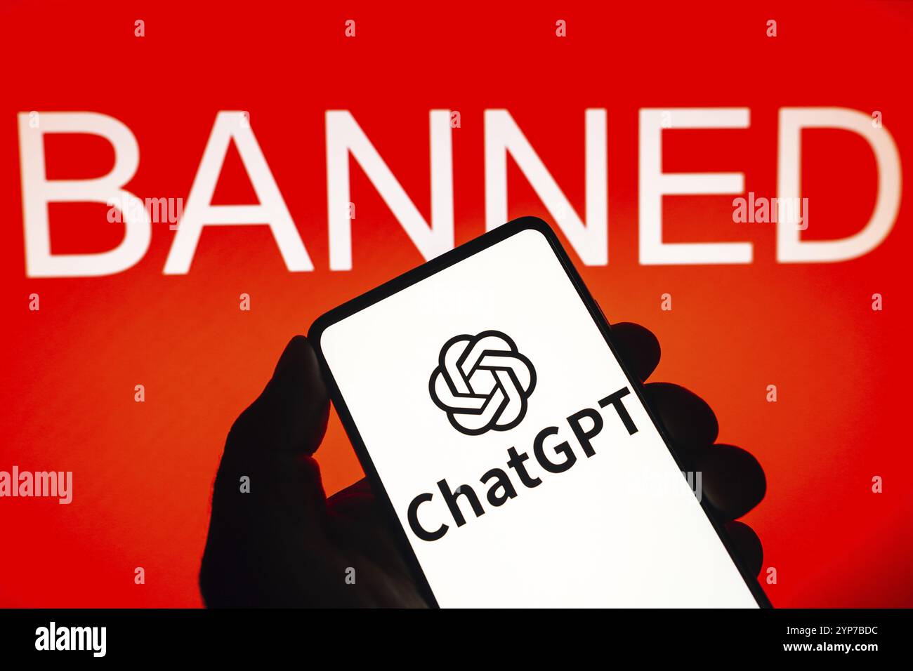 In this photo illustration, the ChatGPT logo is seen displayed on a ...