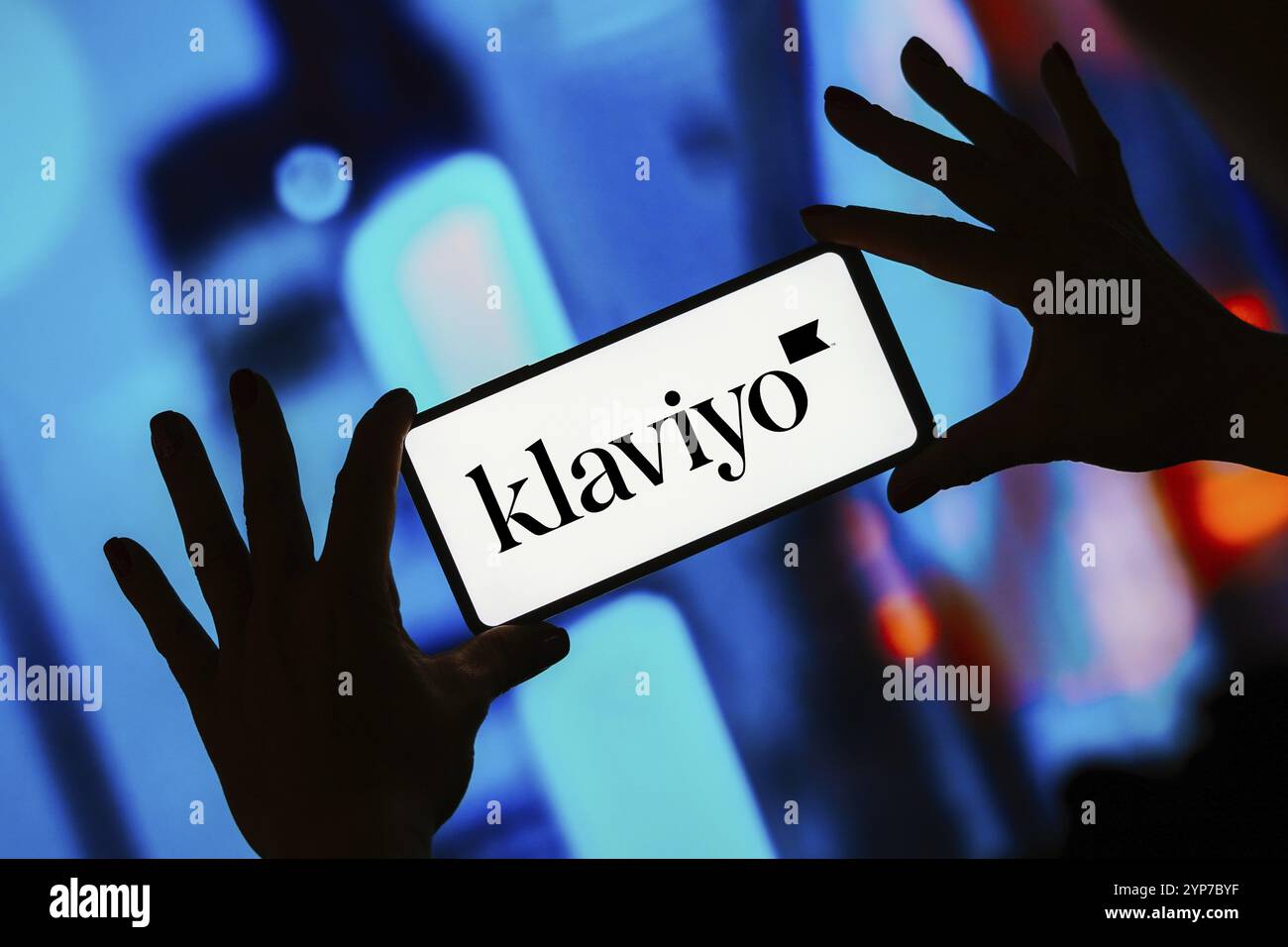In this photo illustration, the Klaviyo logo seen displayed on a ...