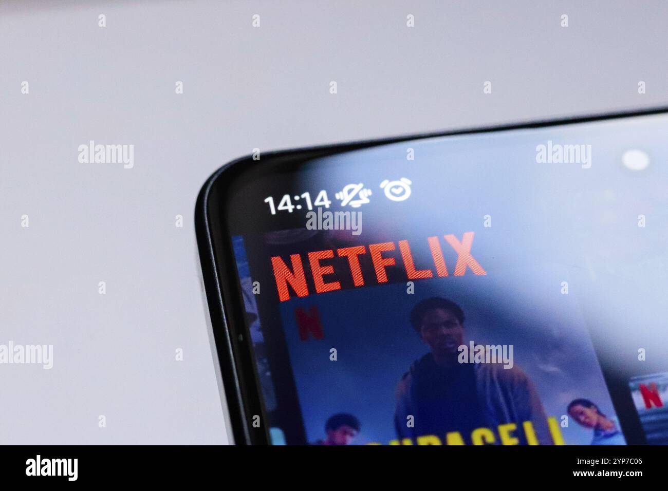 In this photo illustration, the Netflix streaming app logo is displayed ...