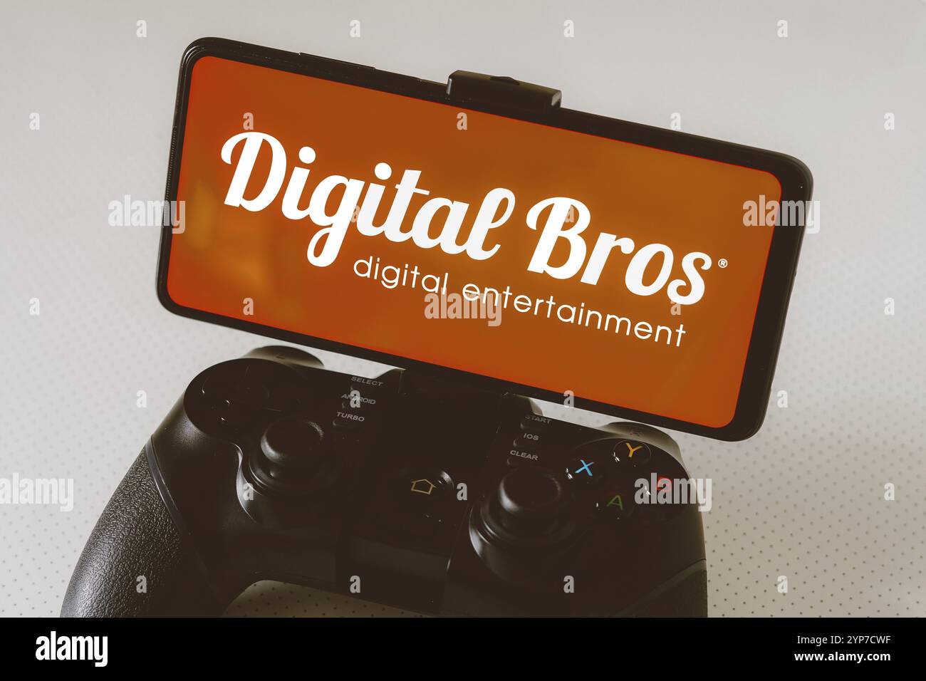 In this photo illustration, the Digital Bros logo displayed on a ...