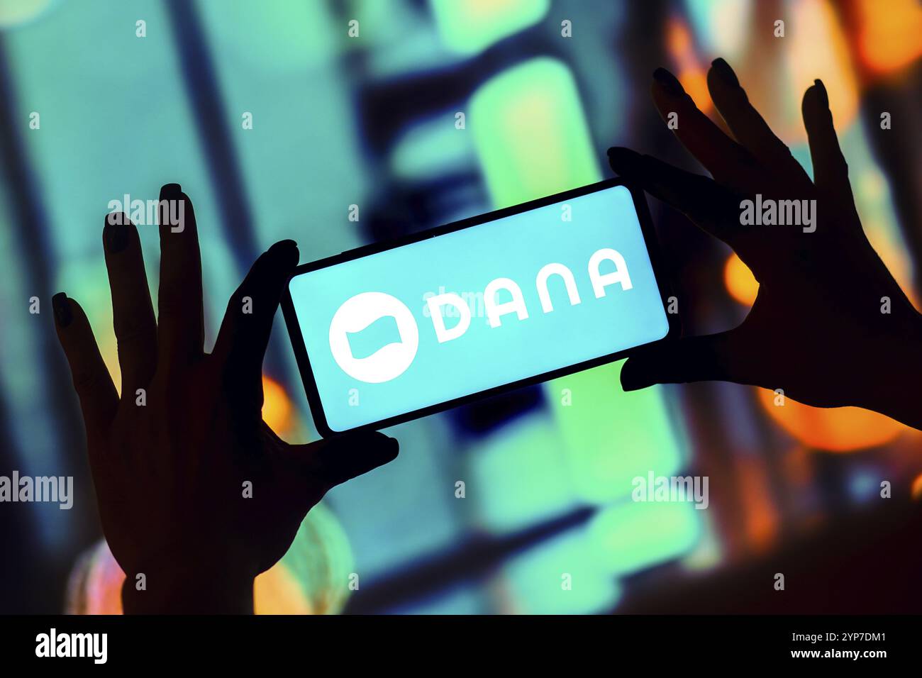 In this photo illustration, the Dana logo is displayed on a smartphone ...