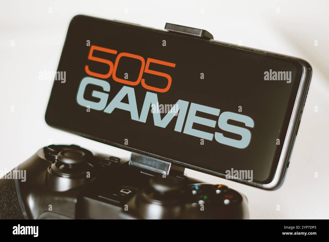 In this photo illustration, the 505 Games logo displayed on a ...