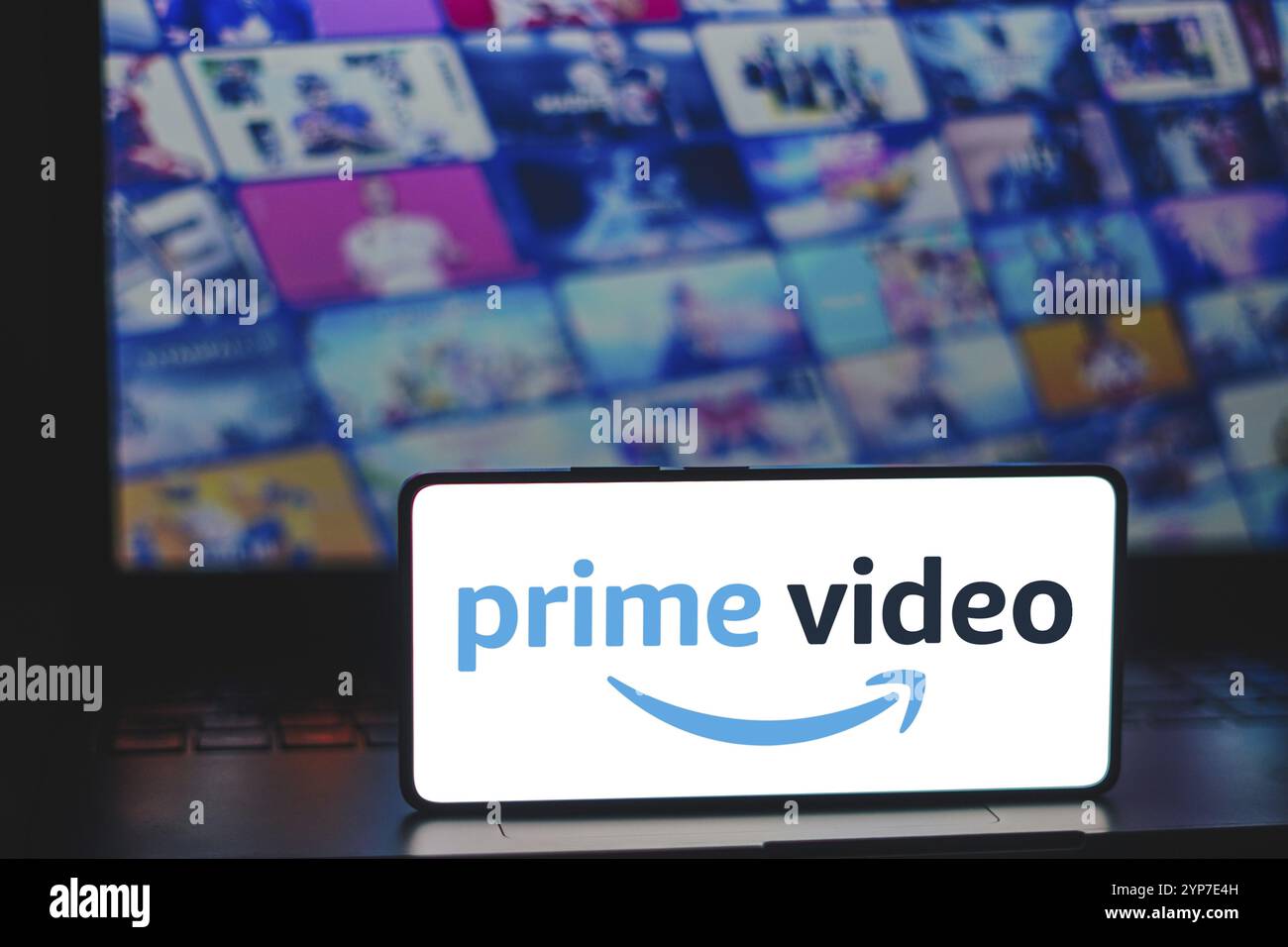In this photo illustration, the Amazon Prime Video logo is displayed on ...