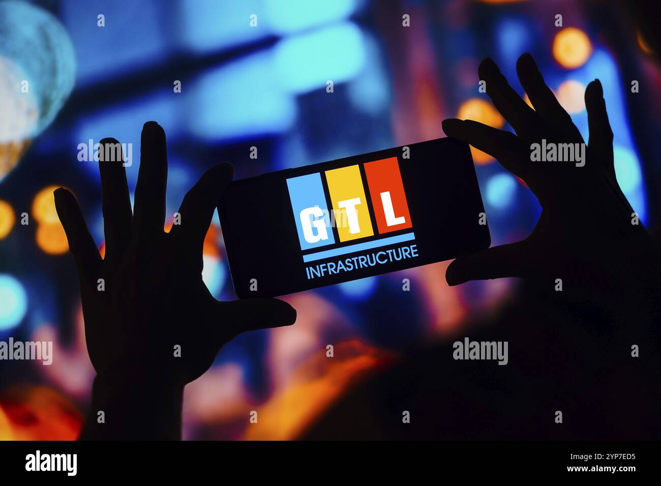 In this photo illustration, the GTL Infrastructure Limited logo is ...