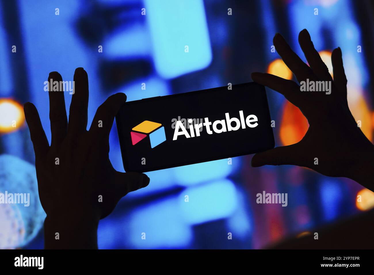 In this photo illustration, the Airtable logo seen displayed on a ...