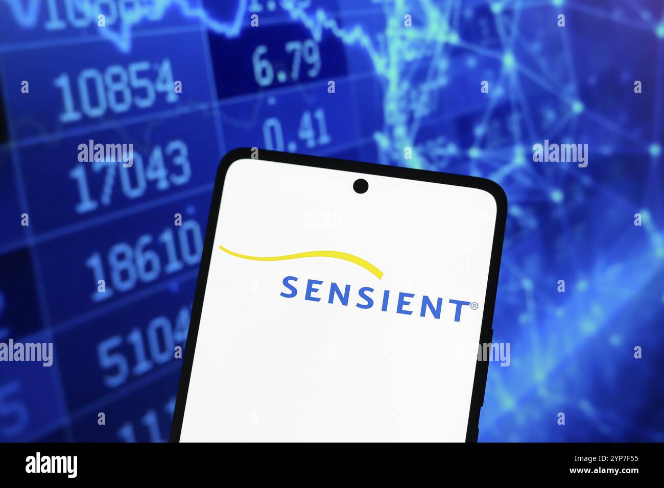 In this photo illustration, the Sensient Technologies Corporation logo is displayed on a ...