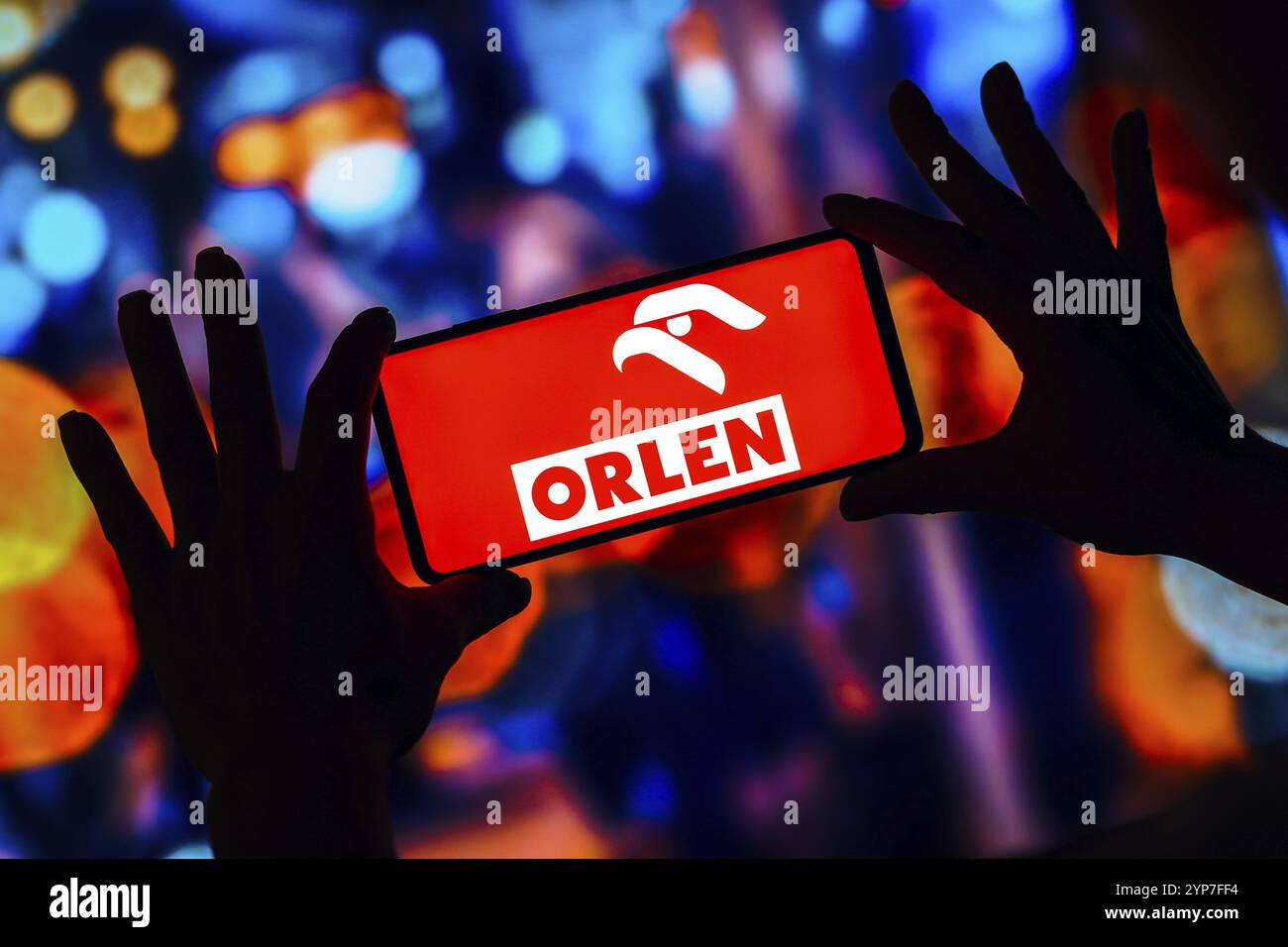 In this photo illustration, the PKN Orlen (Polski Koncern Naftowy ORLEN ...