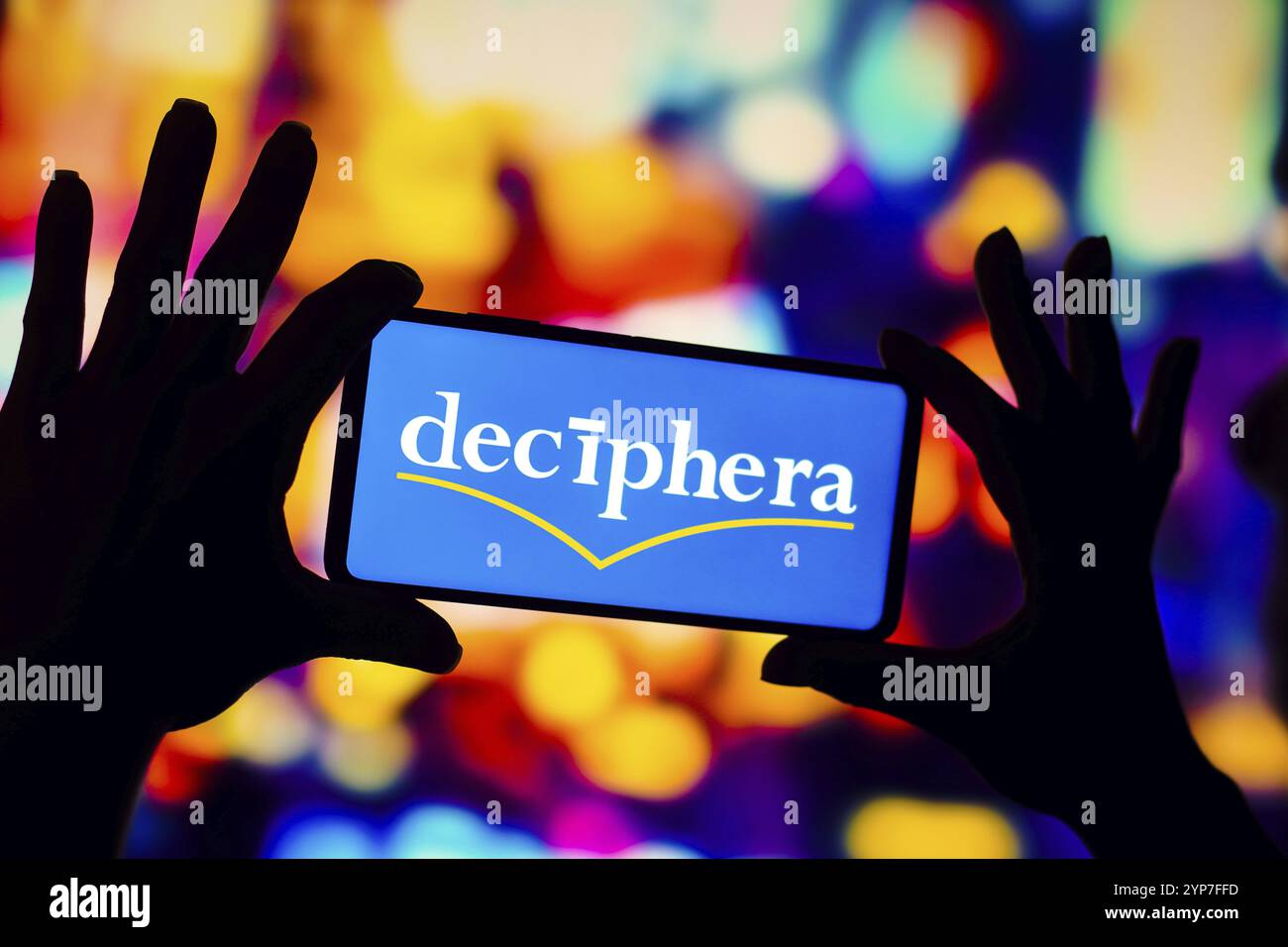 In this photo illustration, the Deciphera Pharmaceuticals logo is ...