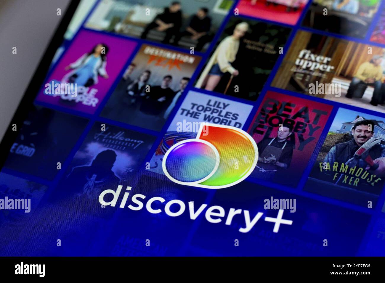 In this photo illustration, the Discovery Plus streaming app logo is ...