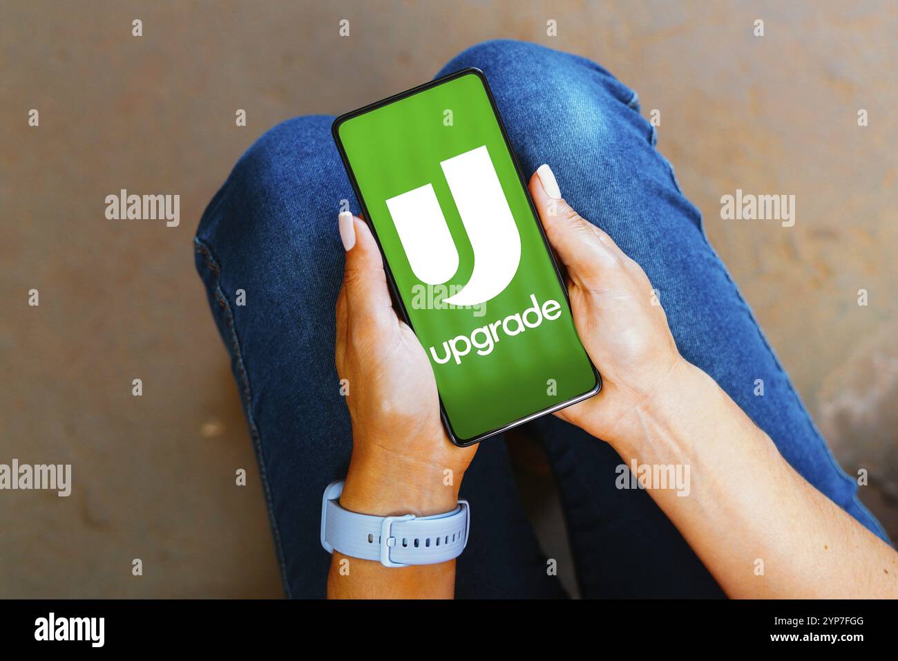 In this photo illustration, the Upgrade logo is displayed on a ...