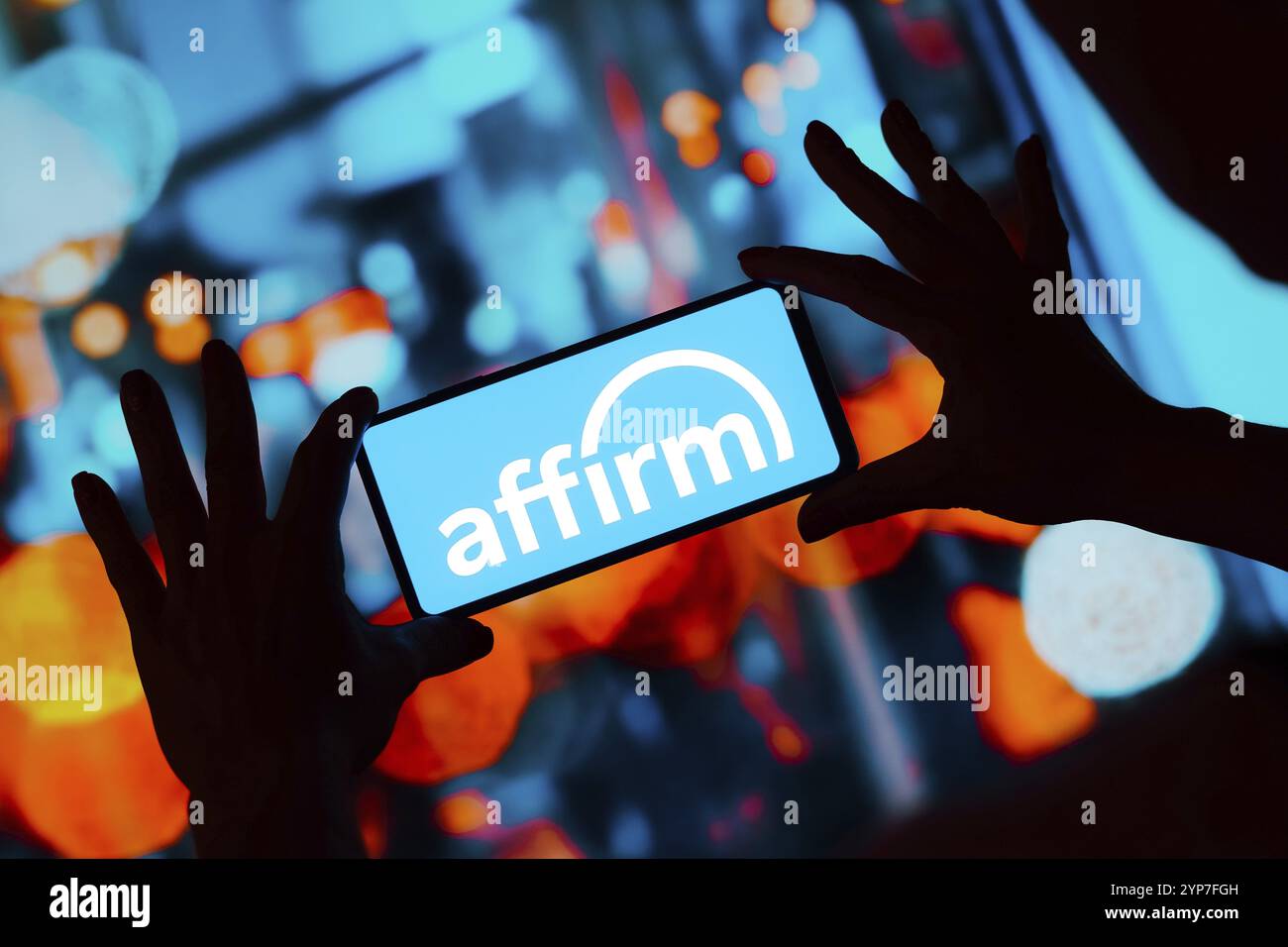 In this photo illustration, the Affirm logo is displayed on a ...
