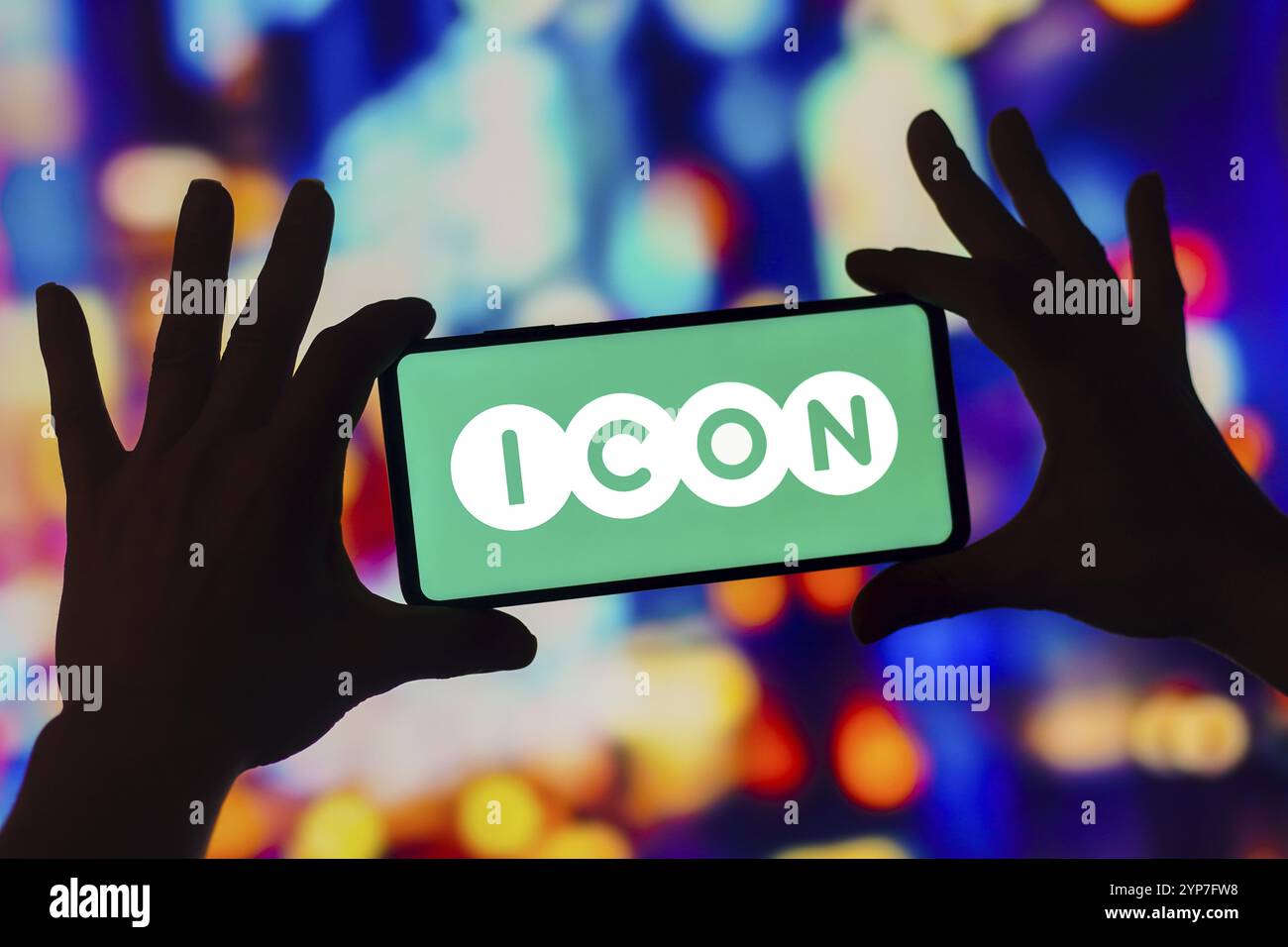 In this photo illustration, the ICON PLC logo is displayed on a ...