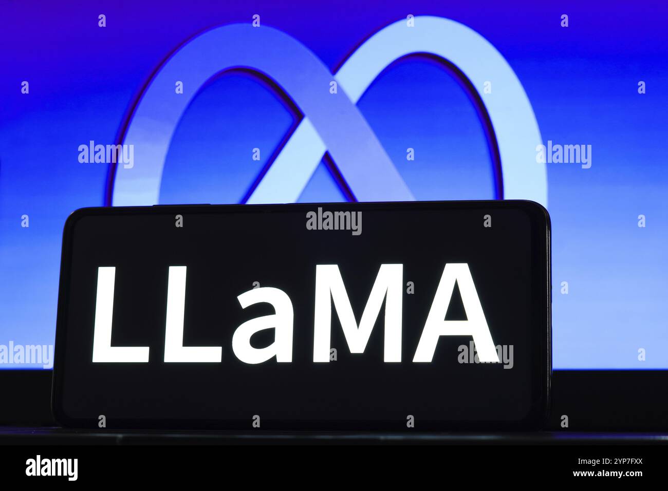 In this photo illustration, the LLaMA (Large Language Model Meta AI ...