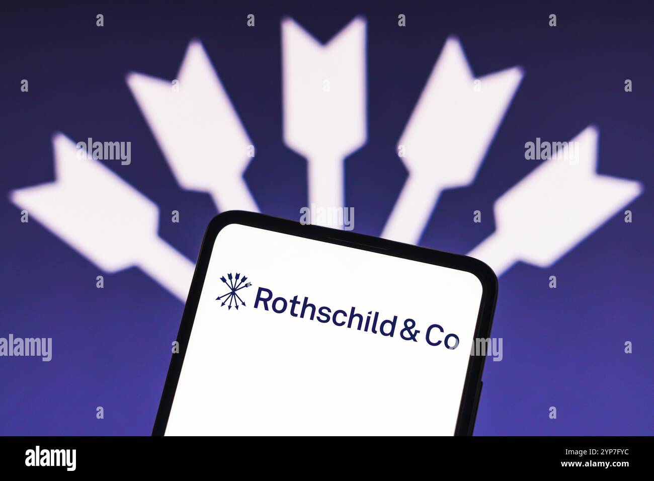 In this photo illustration the Rothschild & Co logo seen displayed on a ...