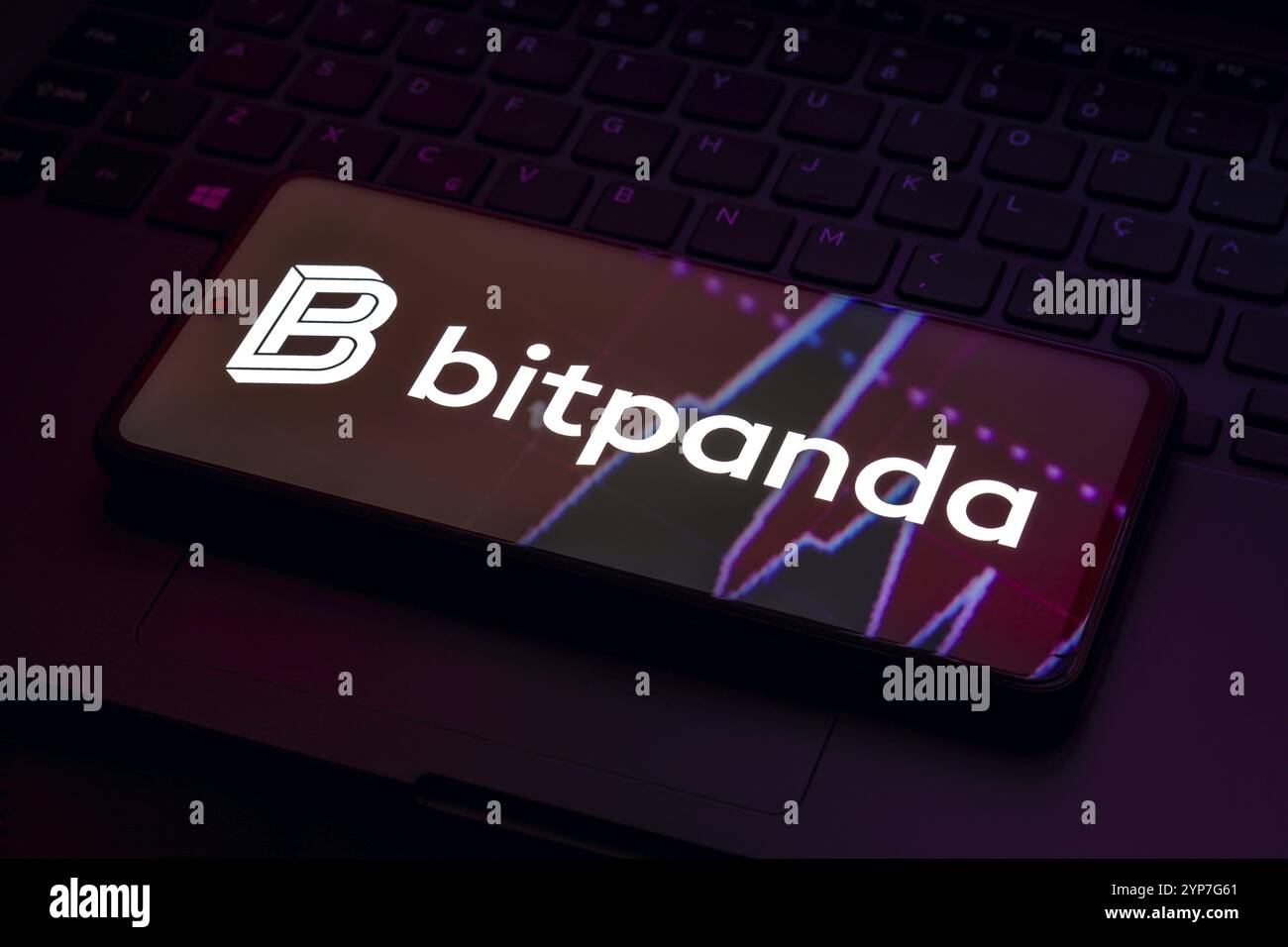 In this photo illustration, the Bitpanda logo seen displayed on a ...