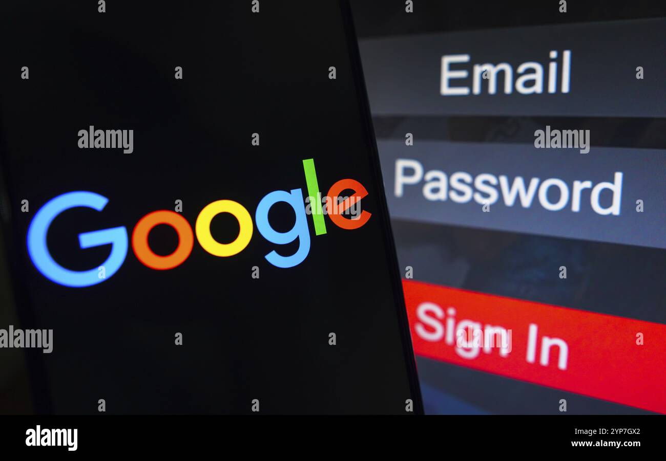 In this photo illustration, the Google logo is displayed on a ...
