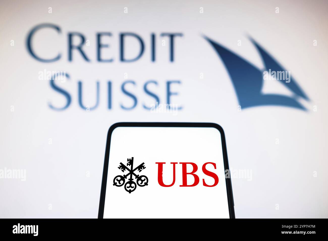 In this photo illustration the UBS logo seen displayed on a smartphone ...