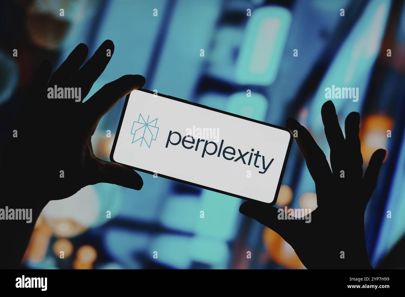 In this photo illustration, the Perplexity AI logo is displayed on a ...