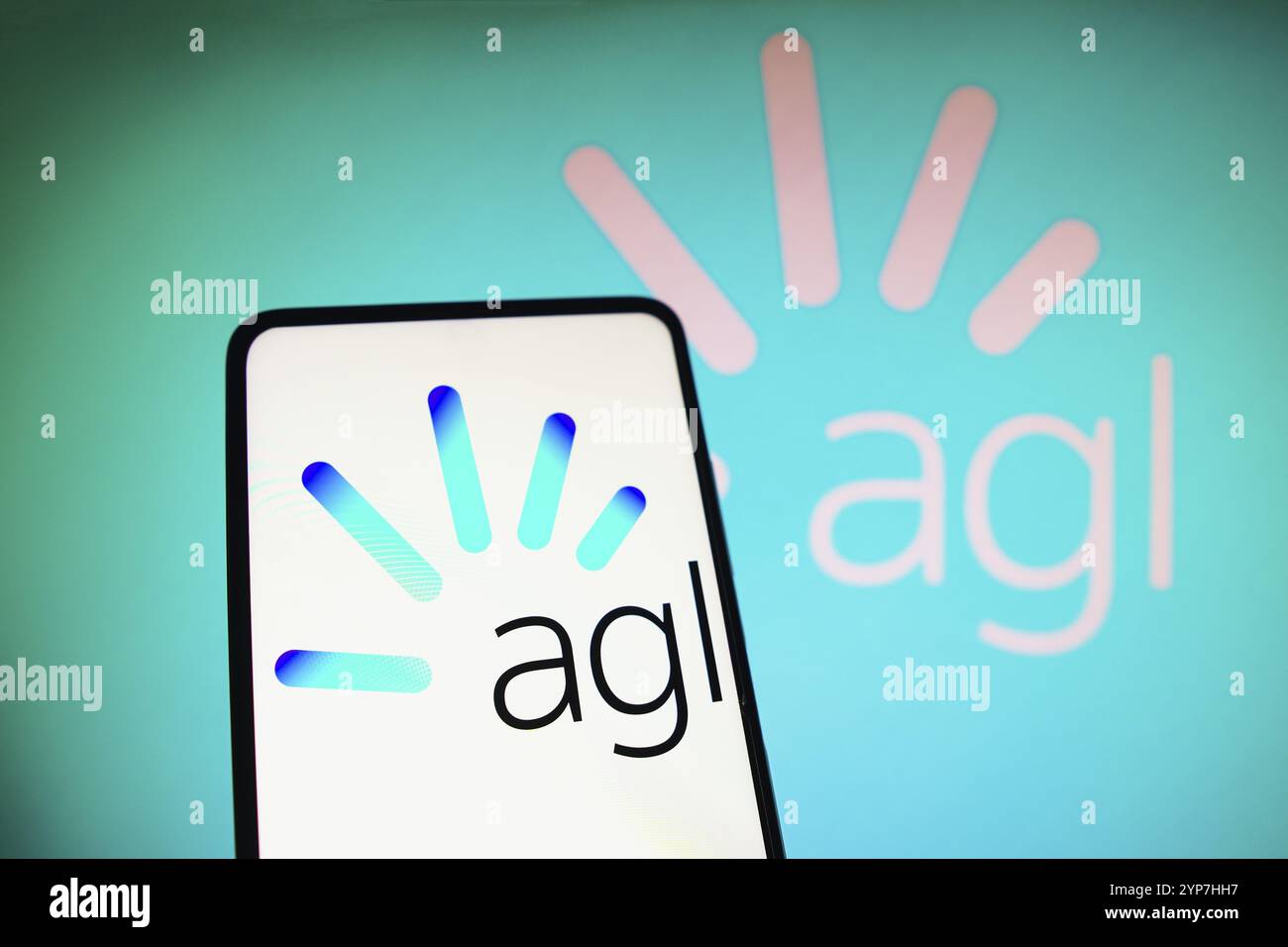 In this photo illustration the AGL Energy Limited logo seen displayed ...
