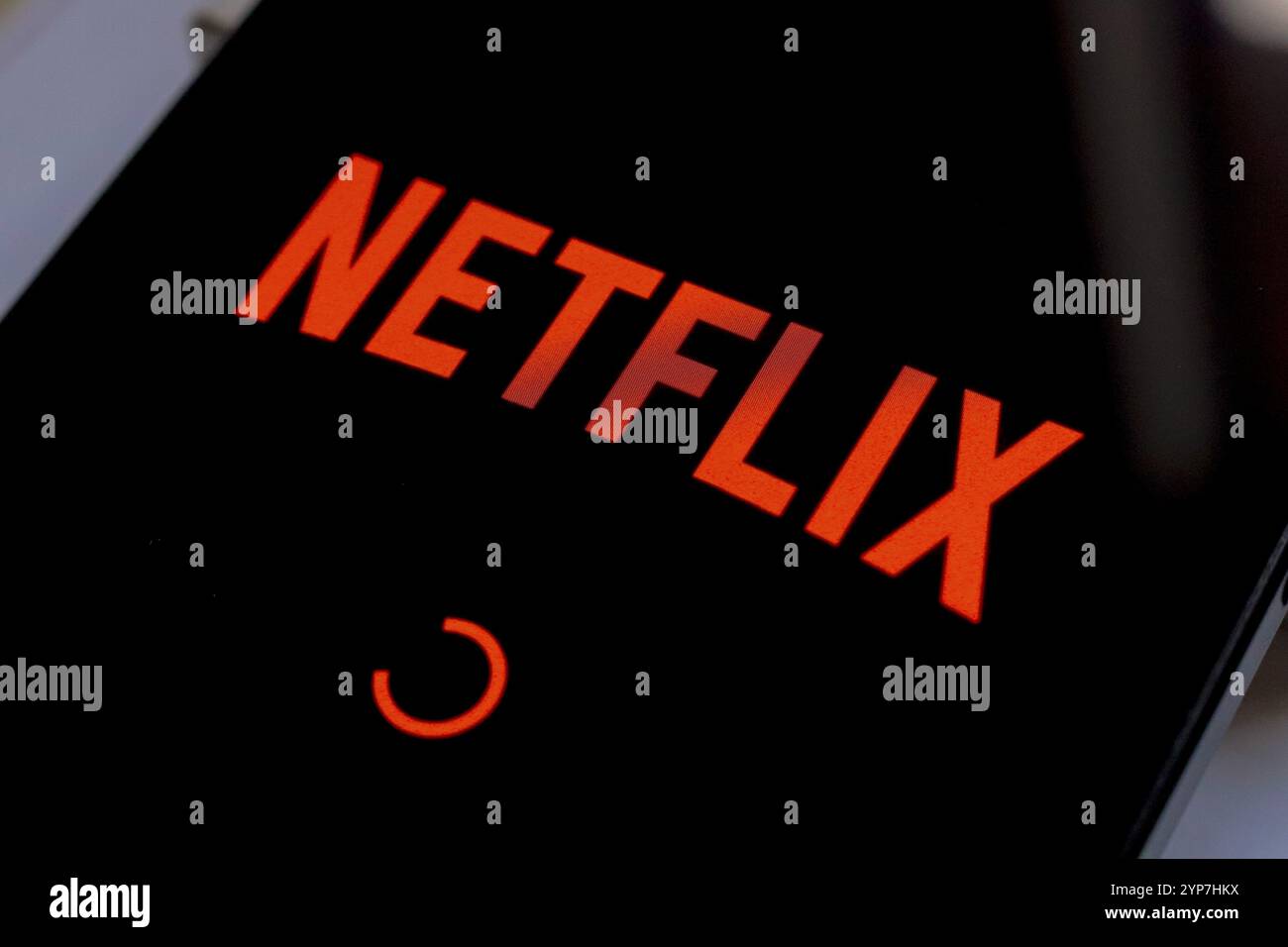 In this photo illustration, the Netflix streaming app logo is displayed ...