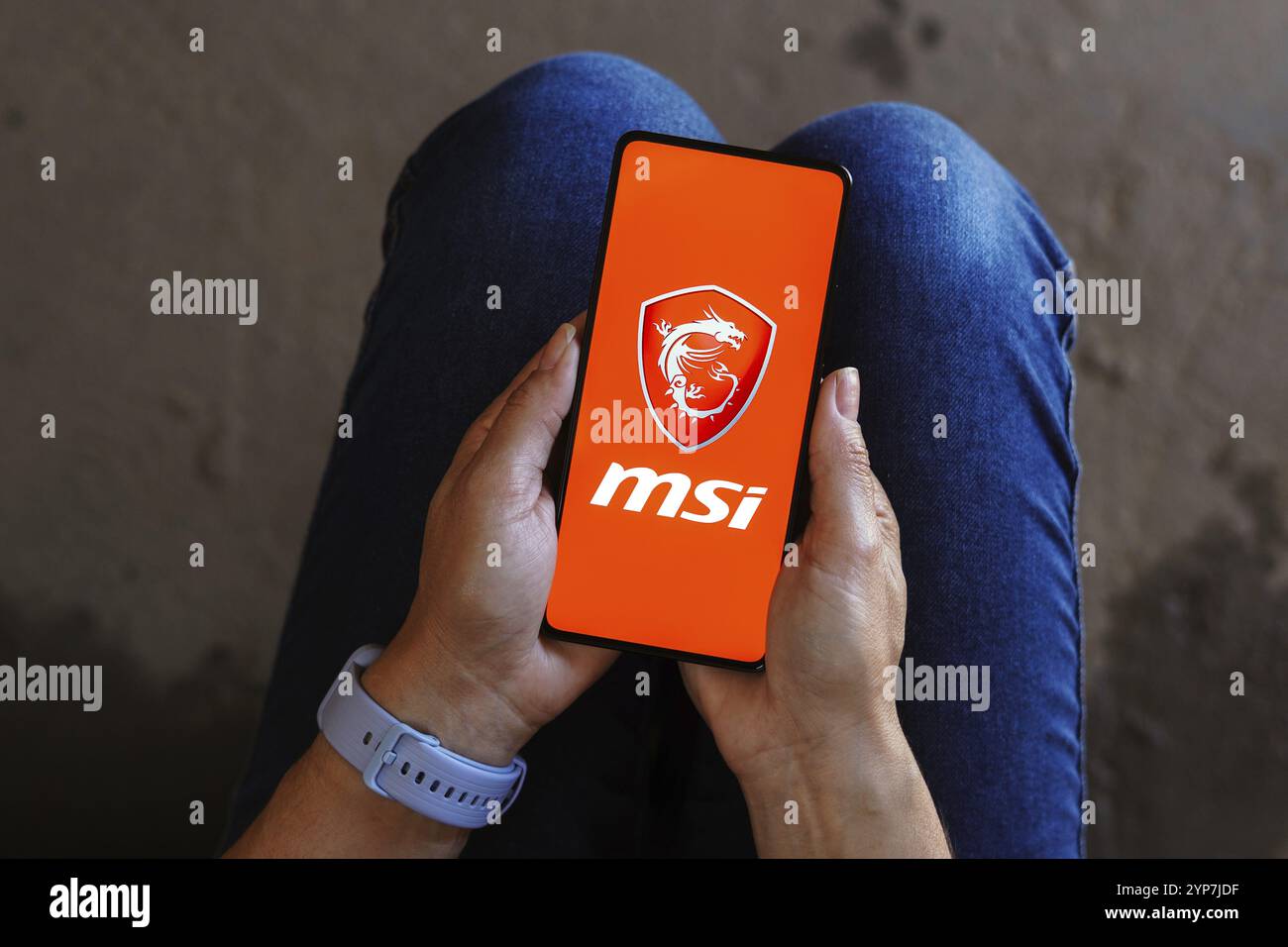 In this photo illustration, the Micro-Star International (MSI) logo is ...