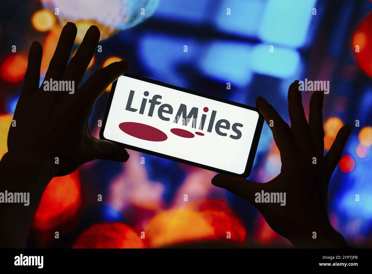 In this photo illustration, the LifeMiles (Avianca) logo seen displayed ...