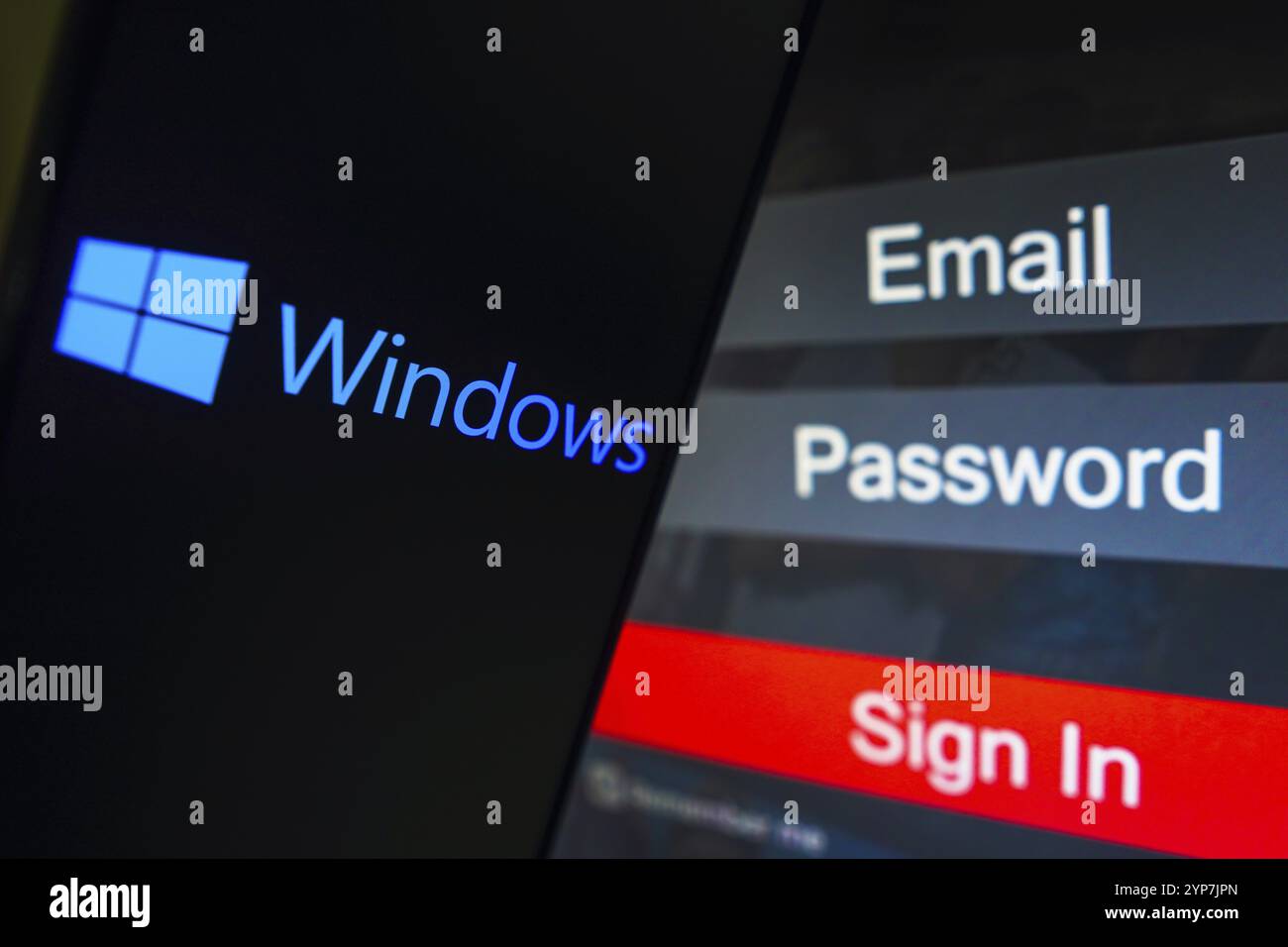 In this photo illustration, the Microsoft Windows logo is displayed on ...