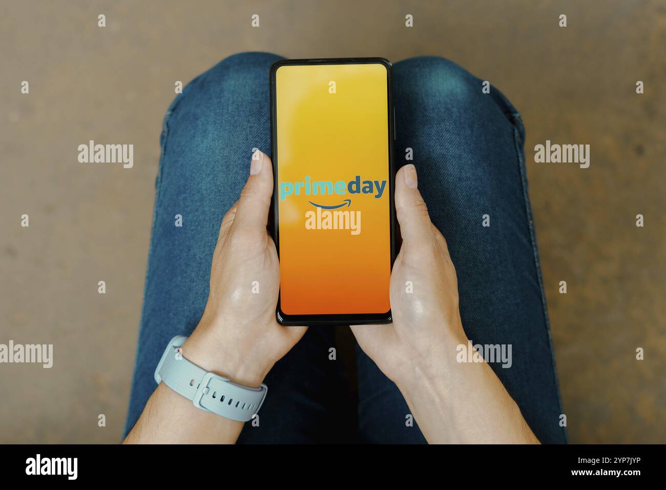 In this photo illustration, the Amazon Prime Day logo is displayed on a ...