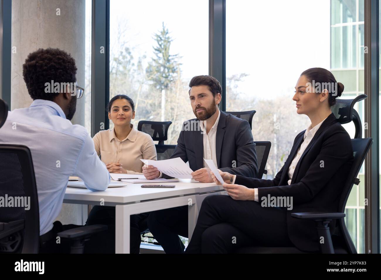 Panel interview indian woman hi-res stock photography and images - Alamy