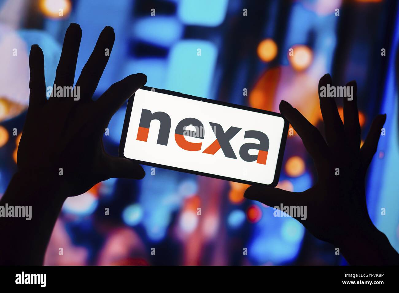 In this photo illustration, the Nexa Resources logo is displayed on a ...
