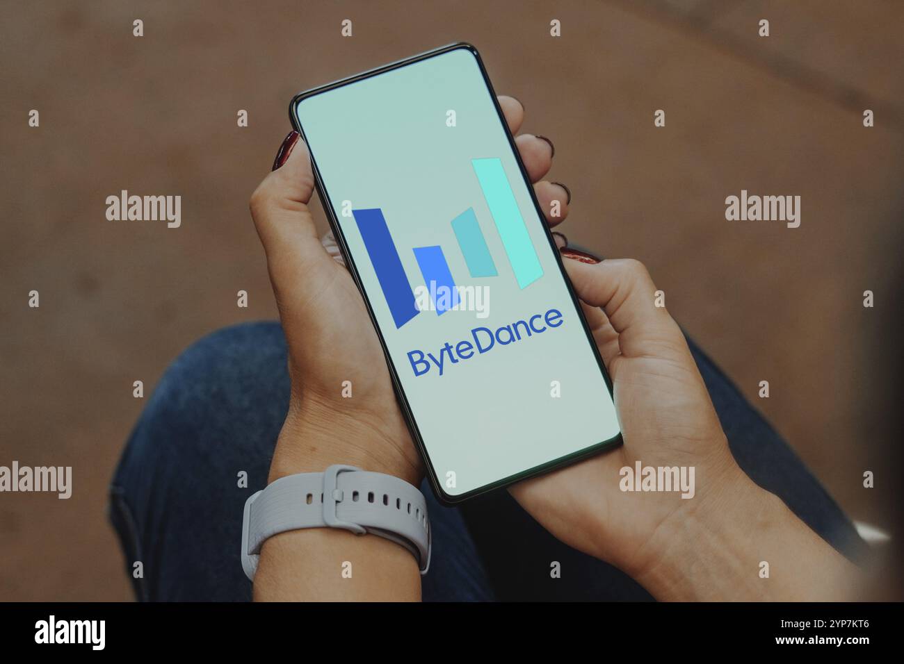 In this photo illustration, the ByteDance logo is displayed on a ...