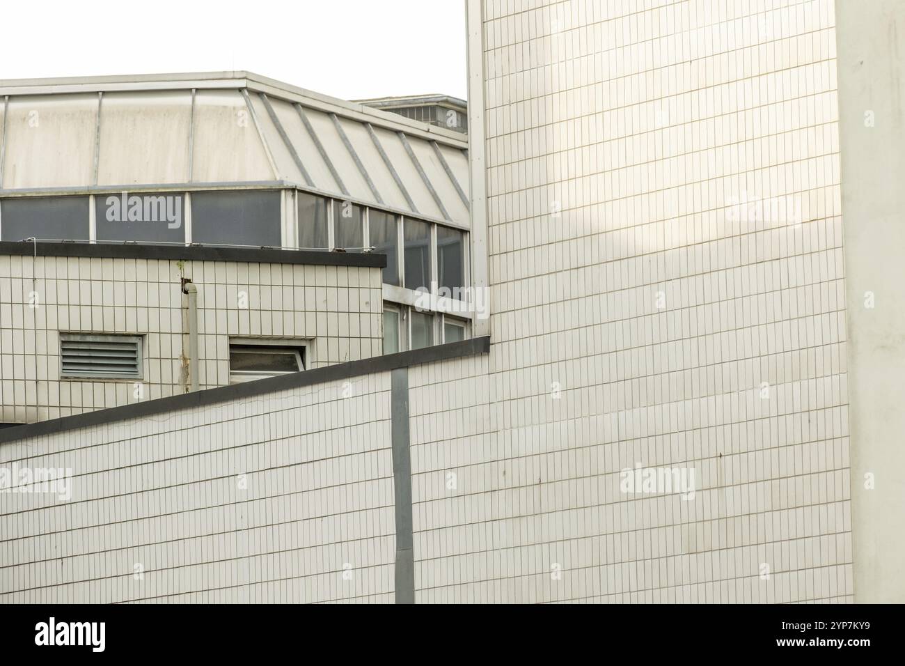 Poorly maintained apartment building facade from the 70s Stock Photo ...