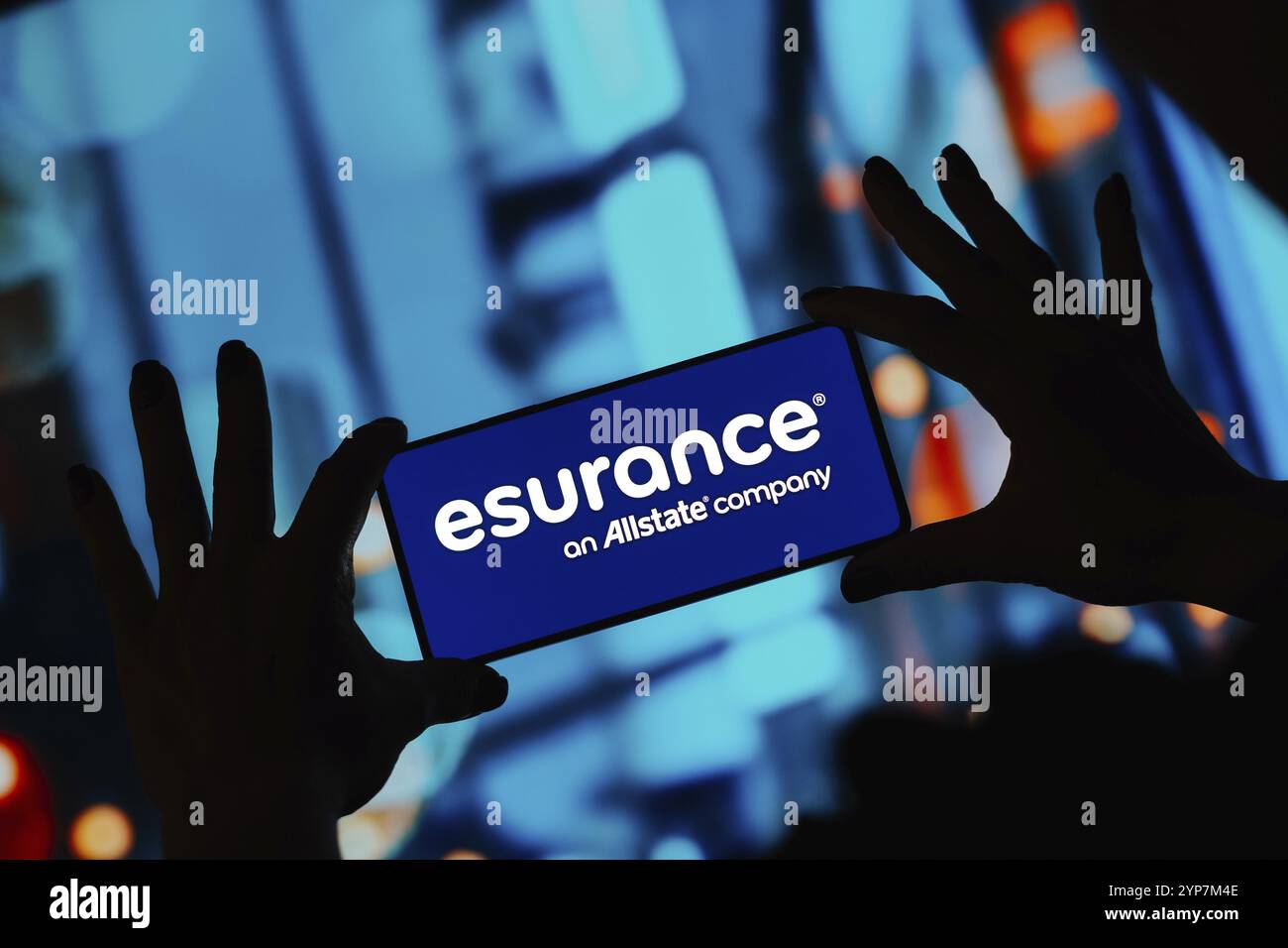 In this photo illustration, the Esurance Insurance Services logo is ...