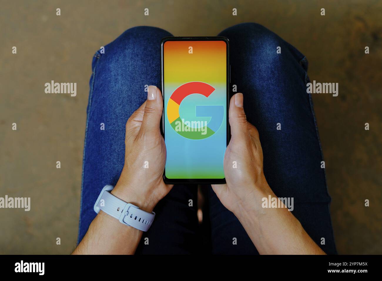 In this photo illustration, the Google logo is displayed on a ...