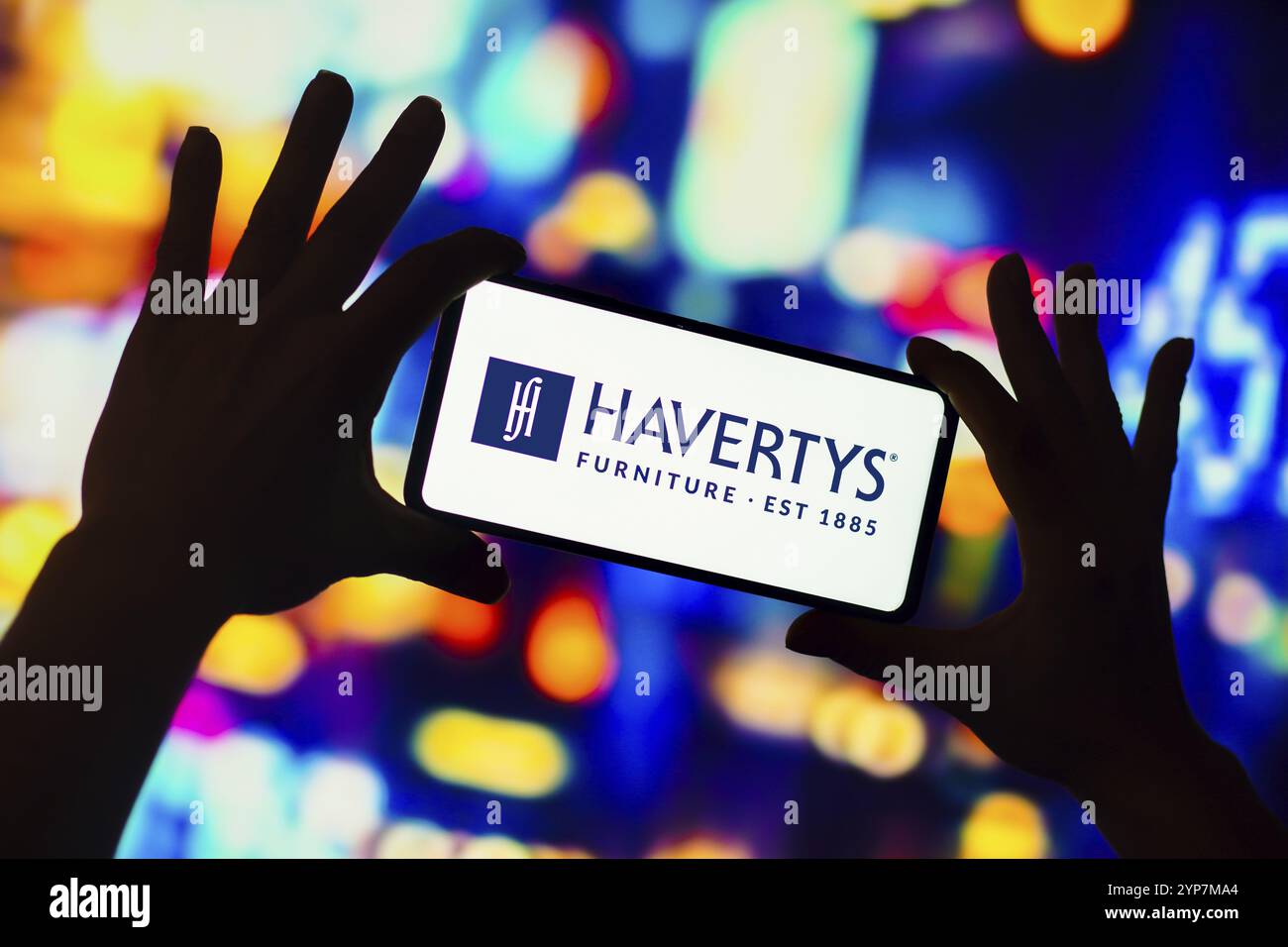 In this photo illustration, the Haverty Furniture Companies logo is ...