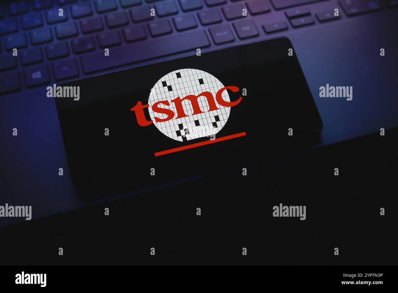 In this photo illustration, the Taiwan Semiconductor Manufacturing ...