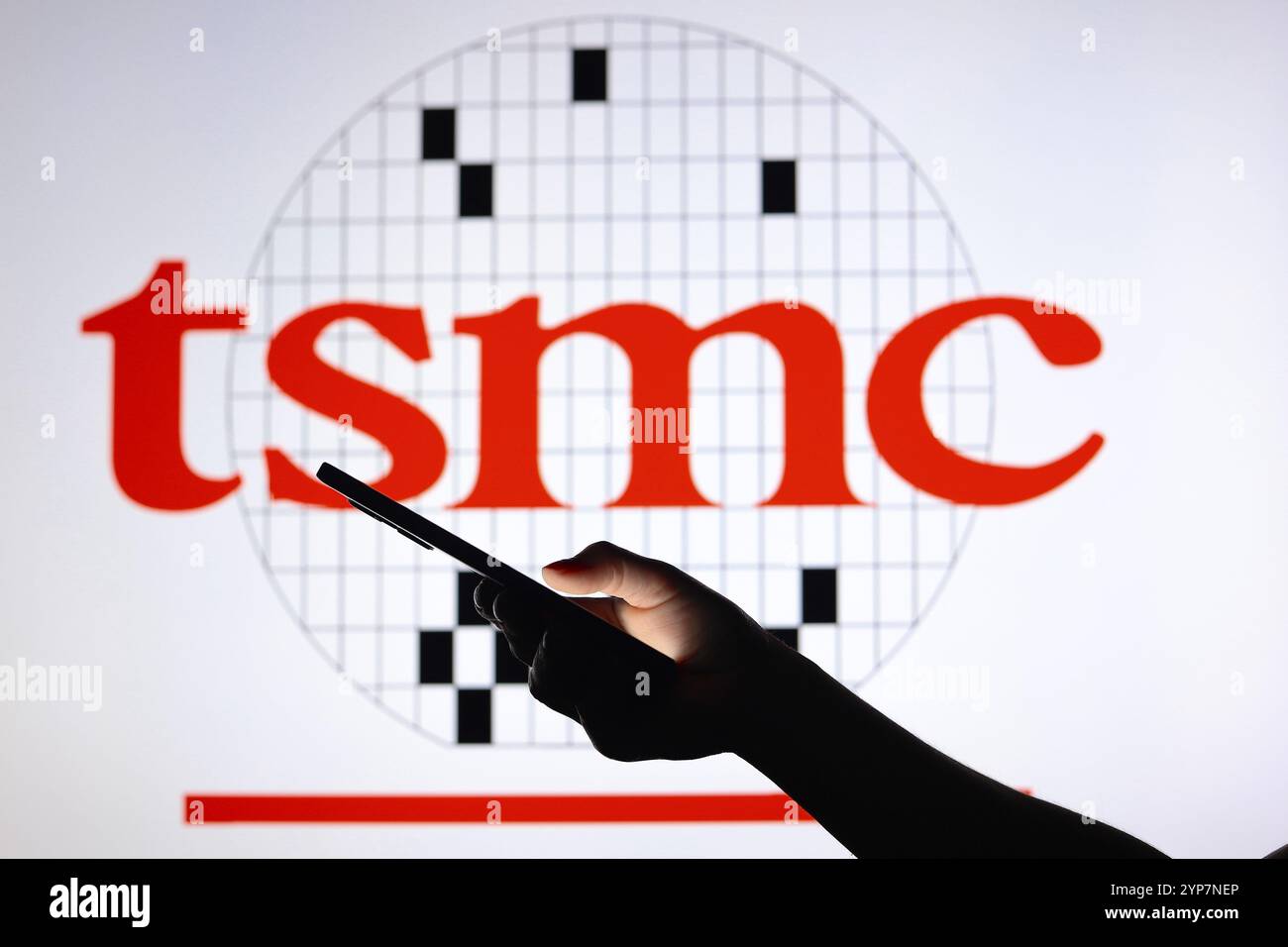 In this photo illustration, the Taiwan Semiconductor Manufacturing ...