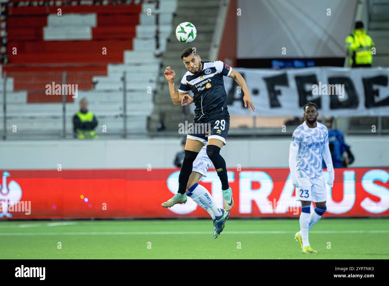 Thun, Switzerland, November 28st 2024: Mohamed Mahmoud (29 Lugano ...