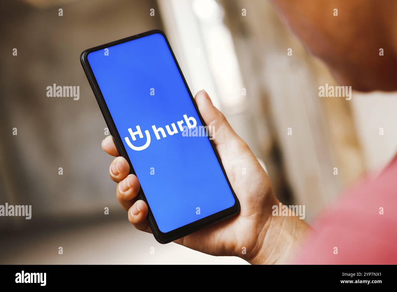 In this photo illustration, the Hurb logo is displayed on a smartphone ...