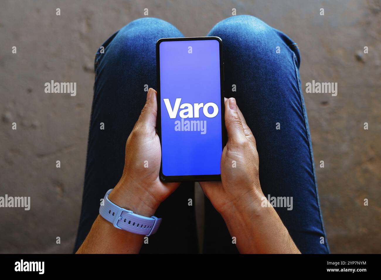 In this photo illustration, the Varo logo is displayed on a smartphone ...