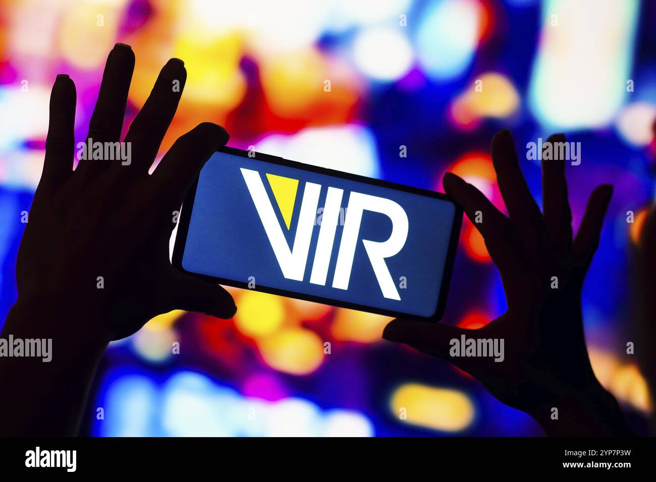 In this photo illustration, the Vir Biotechnology logo is displayed on ...