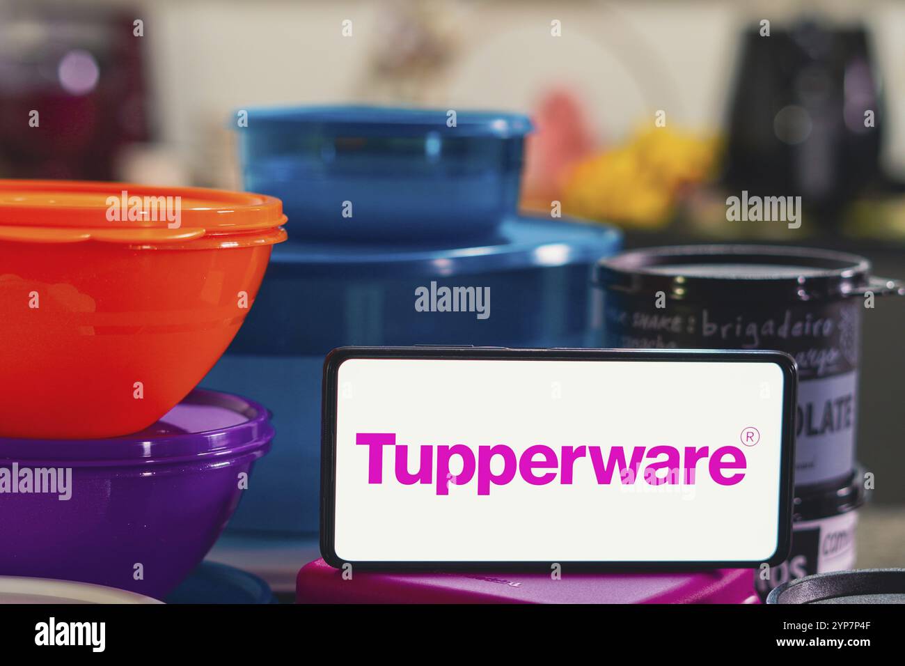 In this photo illustration, a pile of various plastic products next to ...