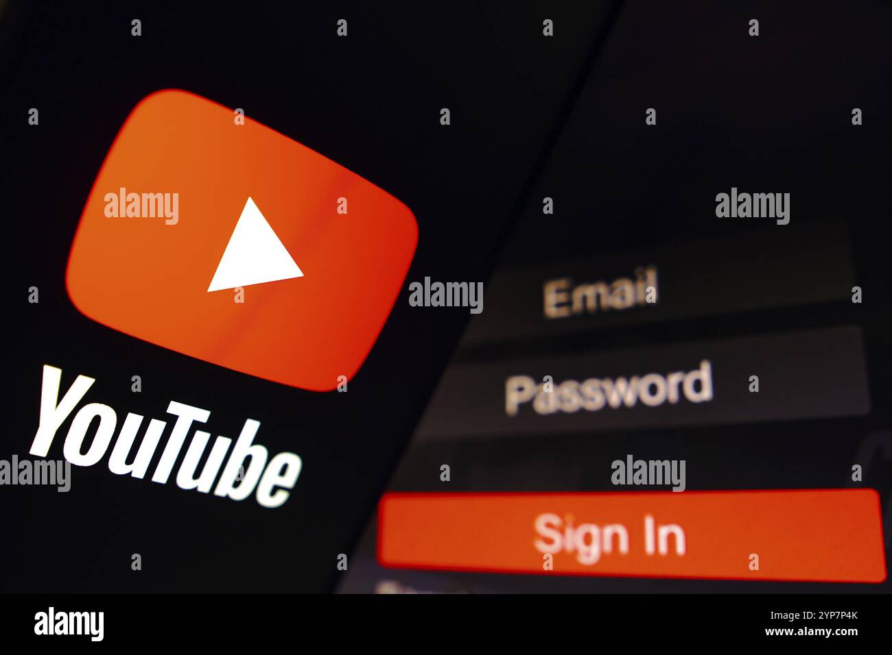 In this photo illustration, the YouTube logo is displayed on a ...