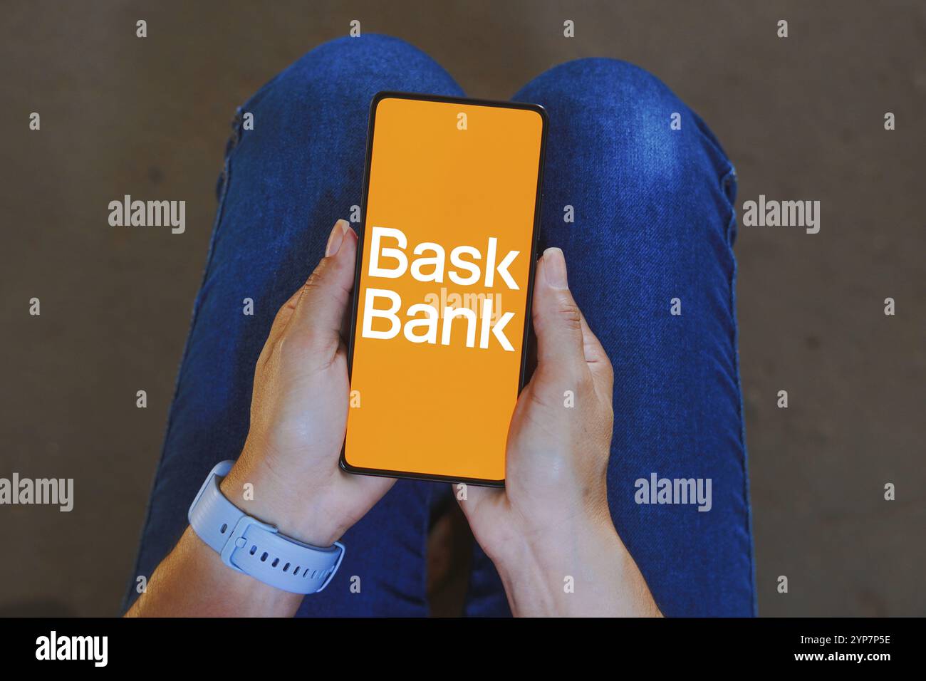 In this photo illustration, the Bask Bank logo is displayed on a ...