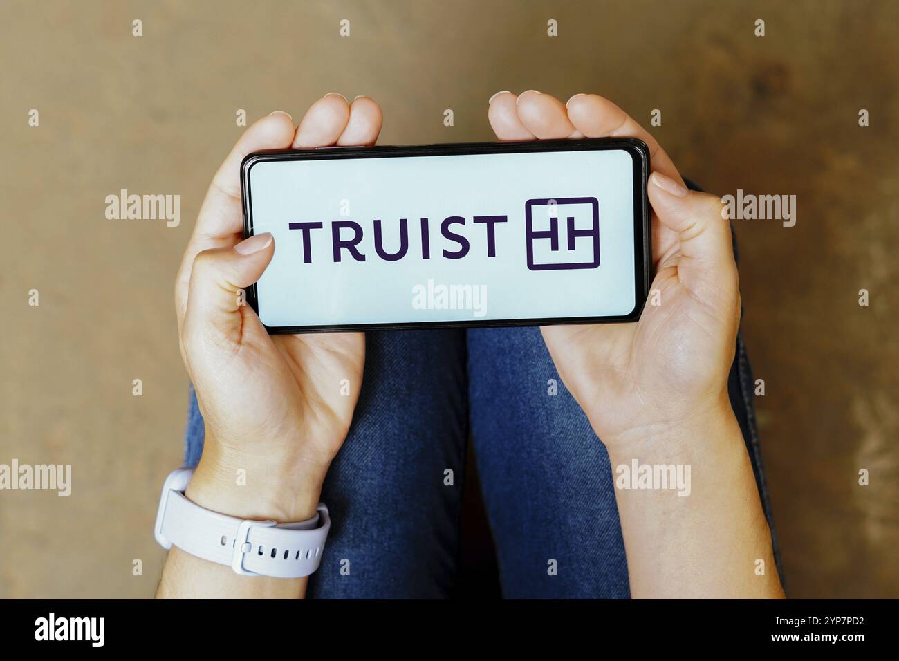In this photo illustration, the Truist Financial (Truist Bank) logo ...